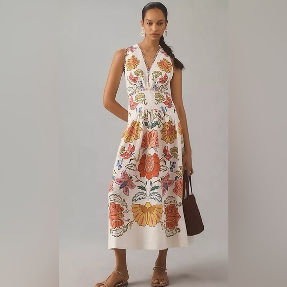 FARM Rio | Dresses | Farm Rio Floral Insects Maxi Dress Xl | Poshmark